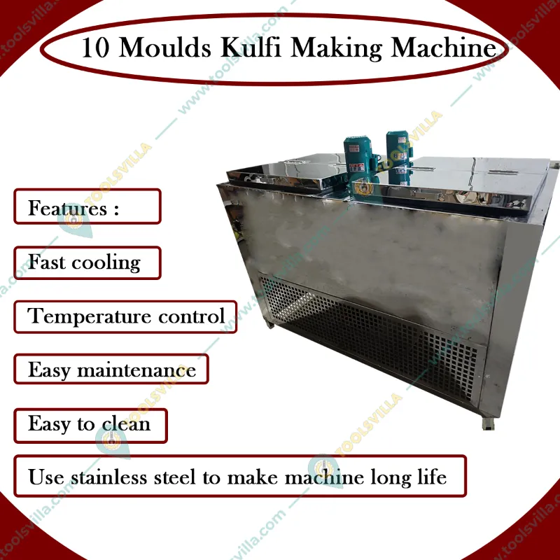 Commercial 10 Moulds Kulfi Making Machine, with SS Body