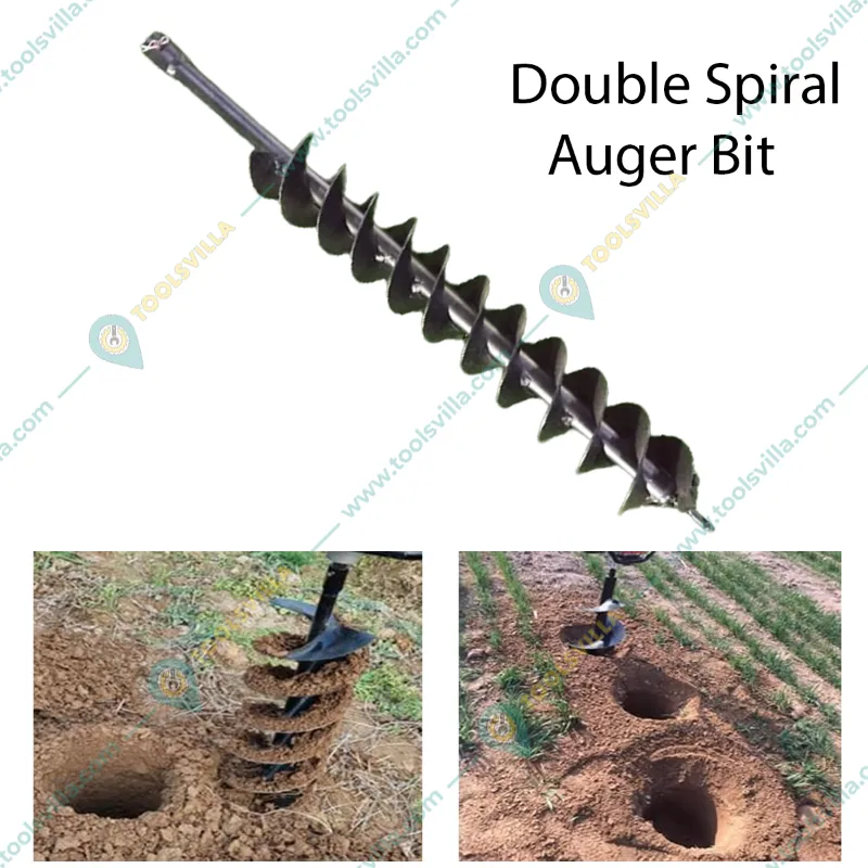 12 inch 2.6 ft Double Spiral Auger Bit Fit with Earth Auger Machine