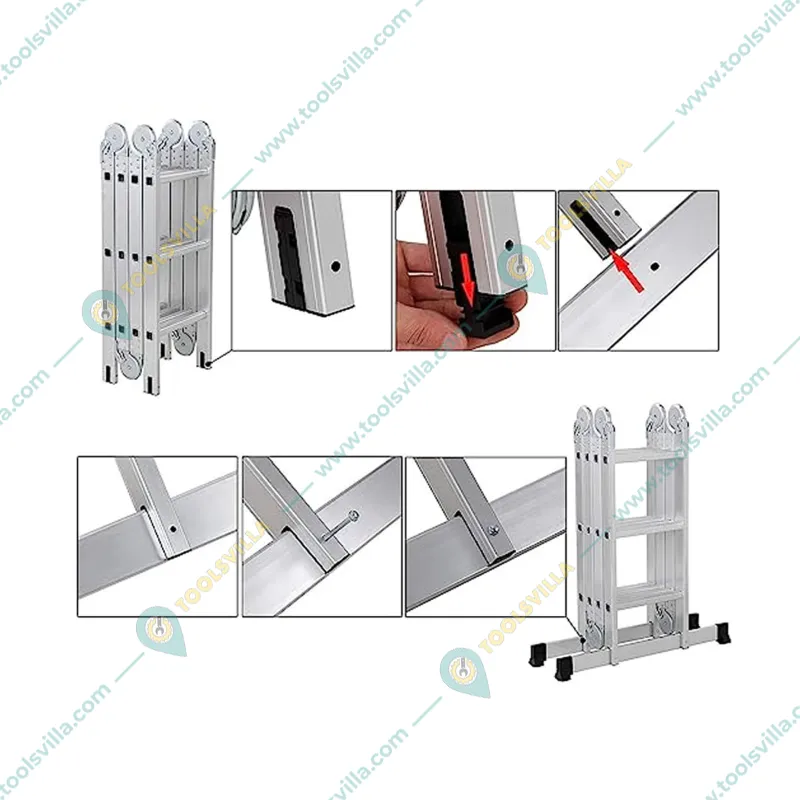Heavy Duty 4 x 3 Foldable 12 Steps Multipurpose Ladder With 1 Year Warranty