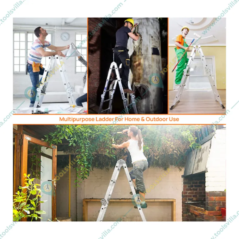 Heavy Duty 4 x 3 Foldable 12 Steps Multipurpose Ladder With 1 Year Warranty
