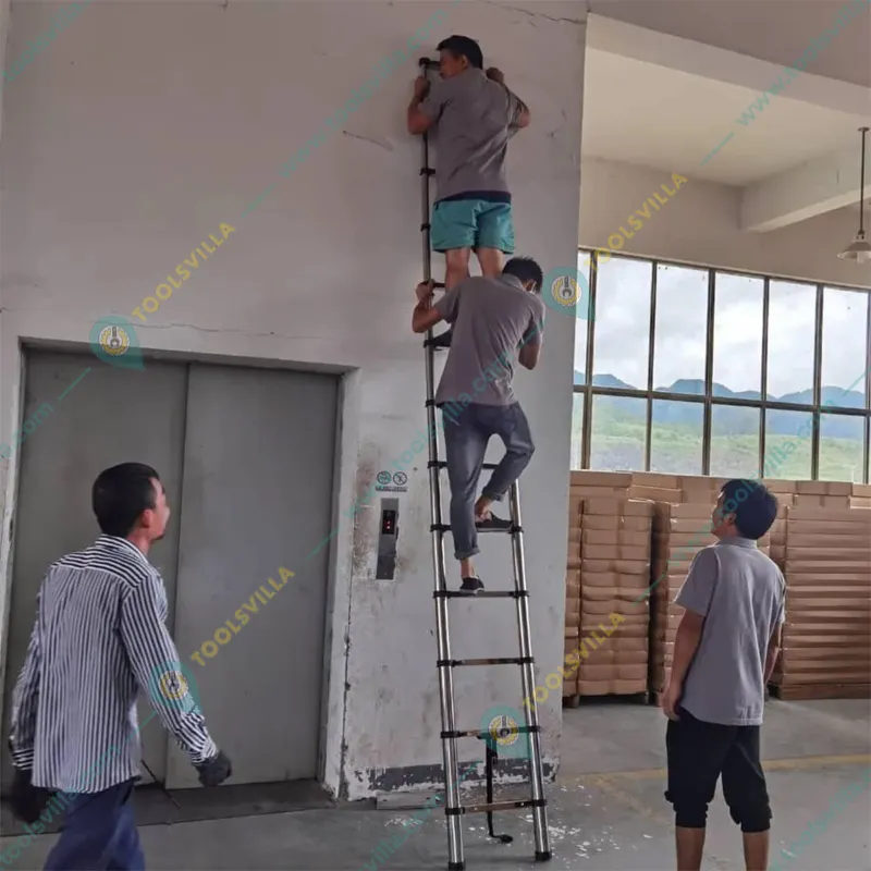 Made in India 13-Steps (12.5 ft) Stainless Steel Telescopic Ladder with ...