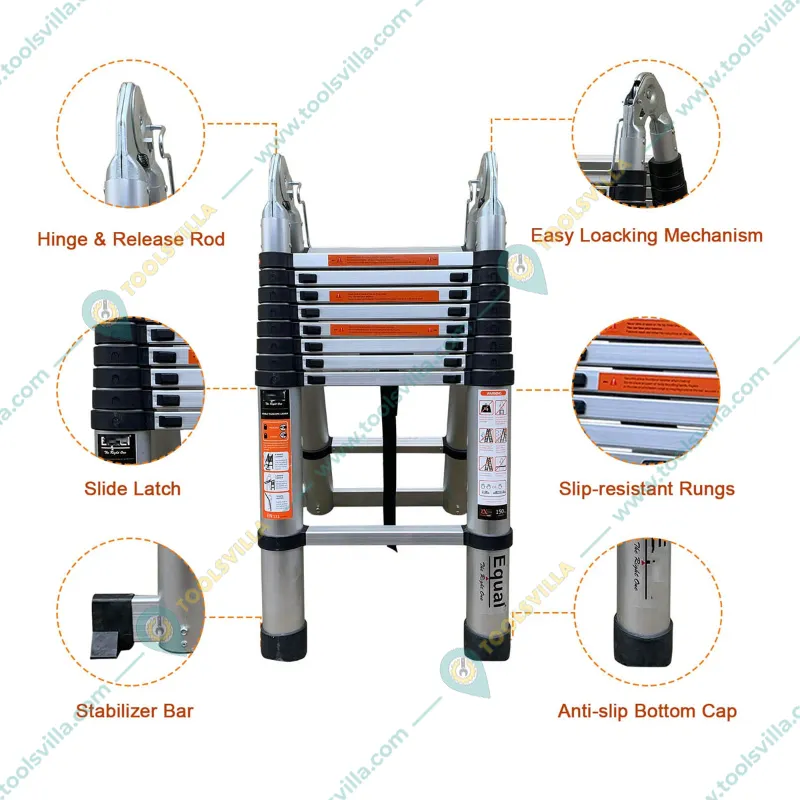 Heavy Duty 16.5 Feet 2 in 1 Portable & Compact Telescopic Folding ...