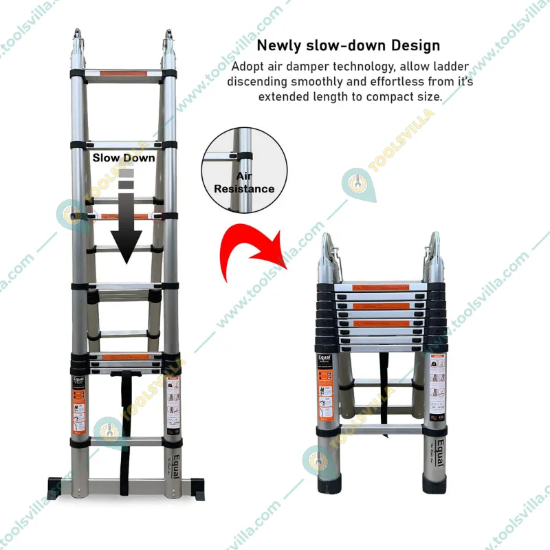 Heavy Duty 16.5 Feet 2 in 1 Portable & Compact Telescopic Folding ...