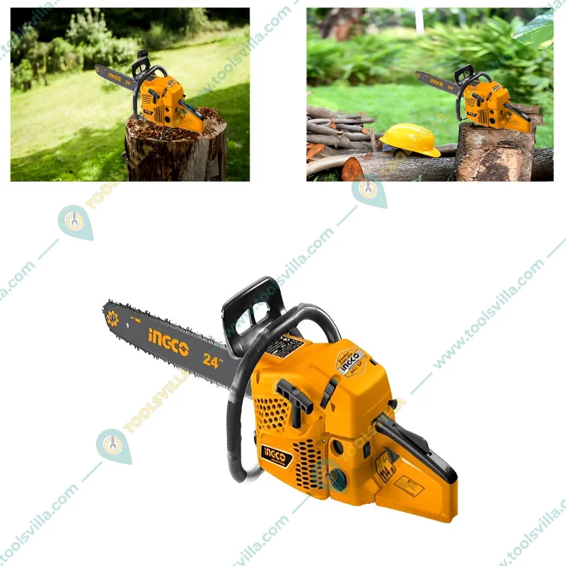 2.4 kW Gasoline Operated Chainsaw of 24 Inch Bar & 2 Stroke