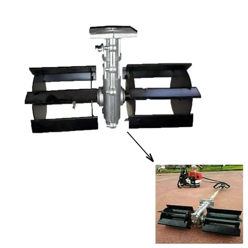 ZEYANG Flat Tiller Attachment for Brush Cutter 26mm Shaft and 9 Spline