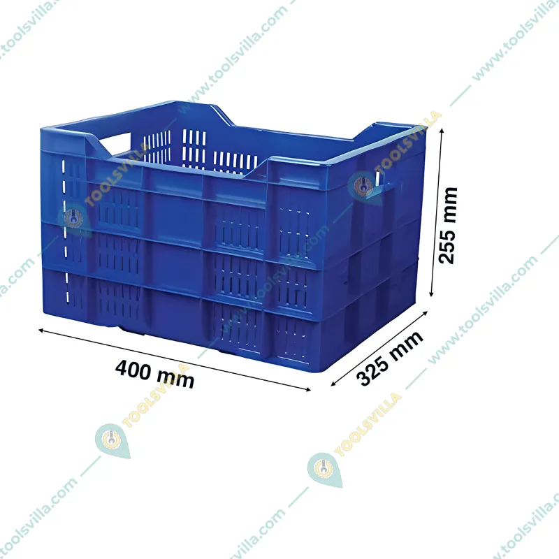 Premium Quality 28 Liter 400x325x255 mm Rectangular Crate, Pack of 3