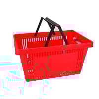 28 Litres Capacity Bucket Style Plastic Shopping Cart Without Wheels