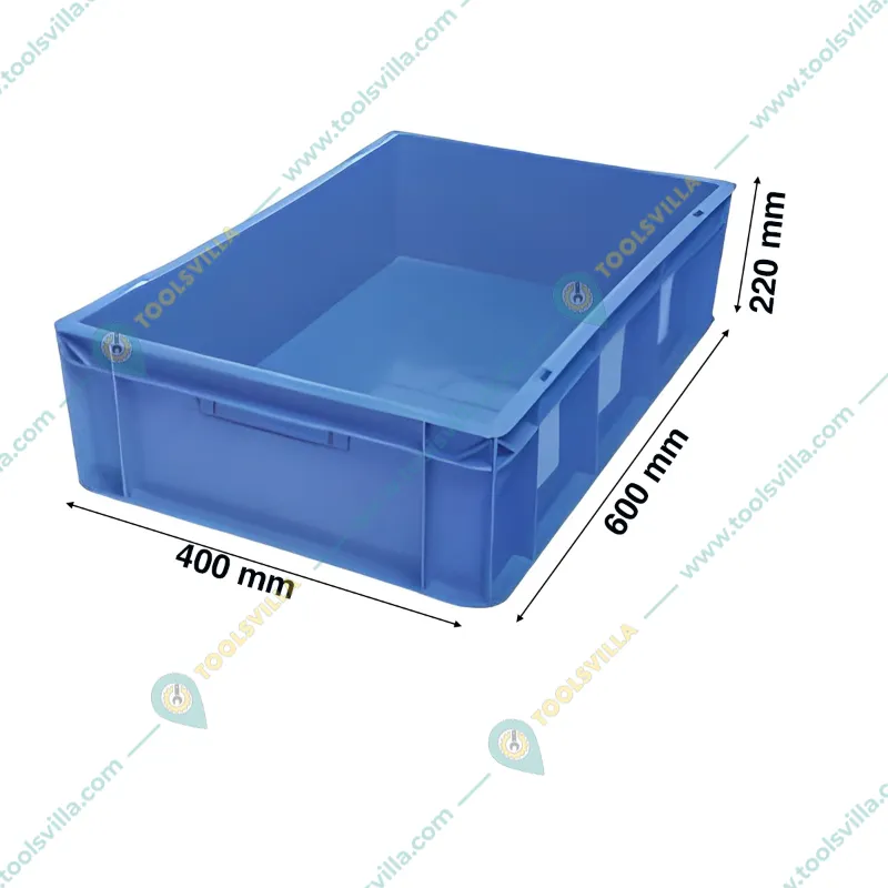 Premium Quality 42 Liter 600x400x220 mm Rectangular Crate, Pack of 6