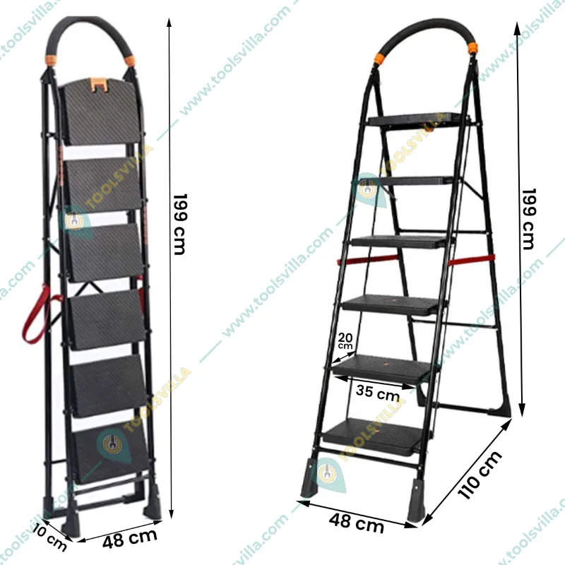 6 Steps Foldable Ladder with Wide Steps