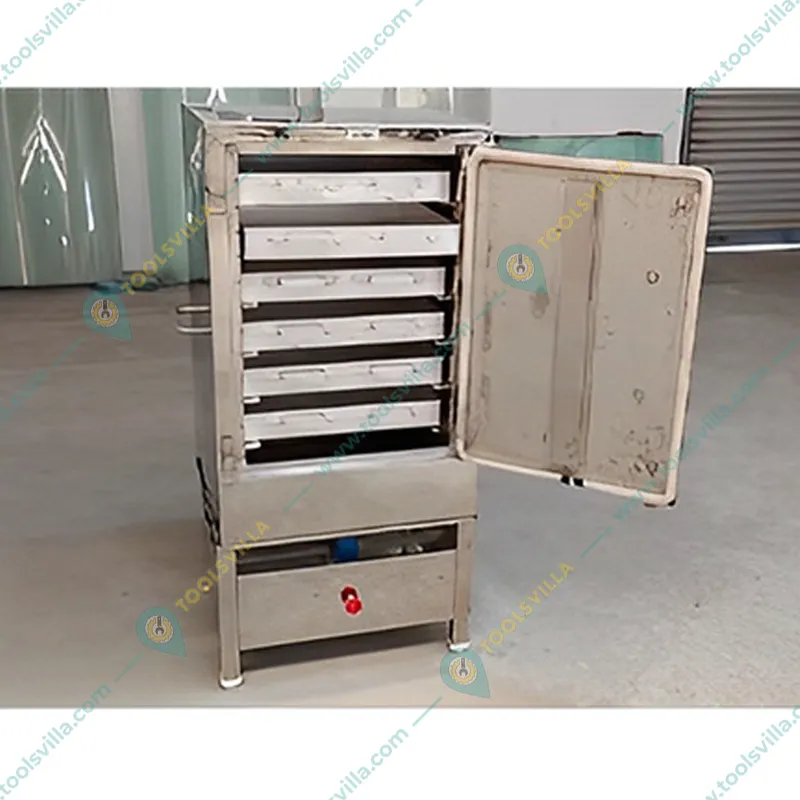 Commercial 6 Tray Gas Operated Dhokla Making Machine, SS Body