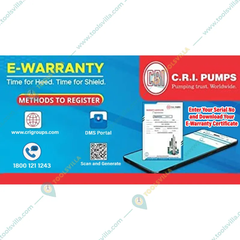 CRI 1 Hp, 32mm 1Phase Submersible Sewage & Drainage Pump With 10mtr ...