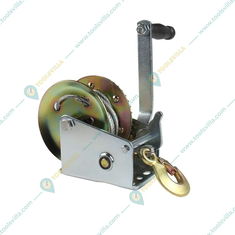 HT Manual Hand Winch With 10-Meter & 6 mm Wire Rope And Eye Hook