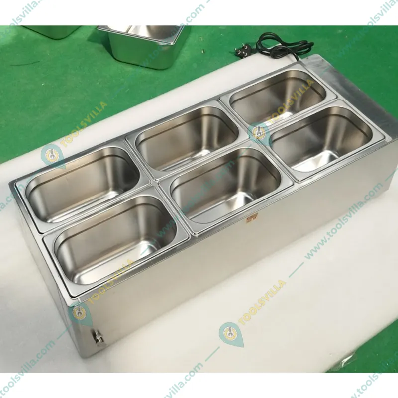 ADORMA BM 24, 6x4 Liter Bain Marie 6 Pot, 1200W (24 Liters) For Buffet ...