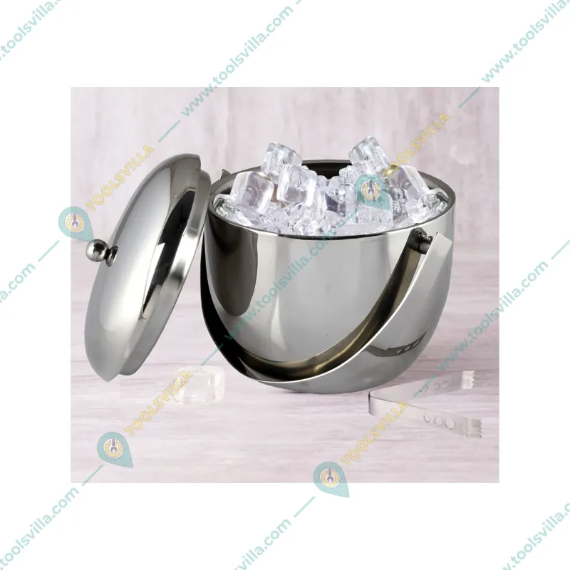 Apple Shaped Ice Bucket Stainless Steel Double Wall Insulated