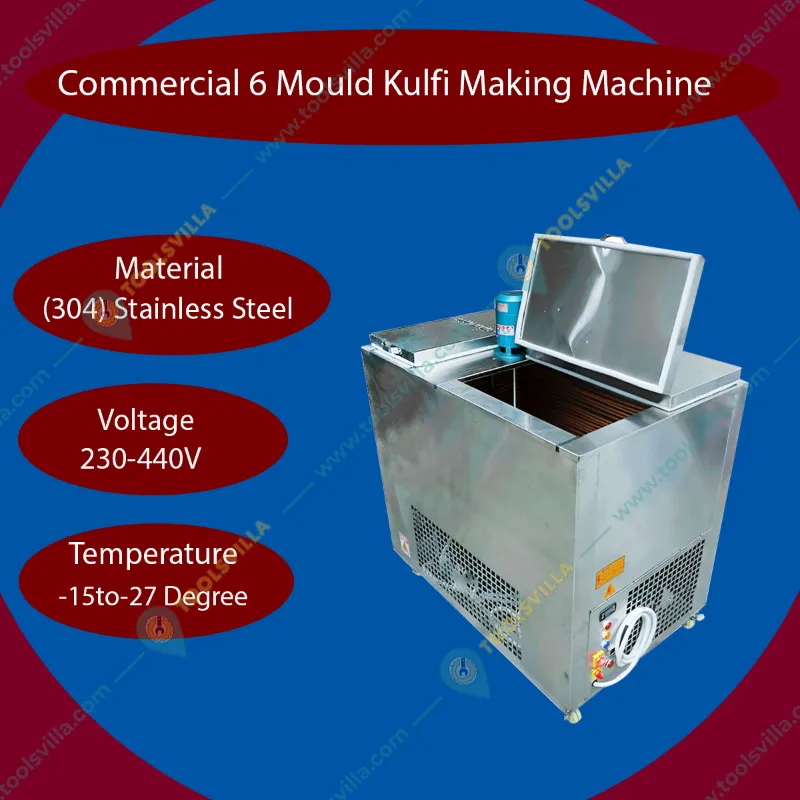 Commercial 6 Mould Kulfi Making Machine, with SS Body