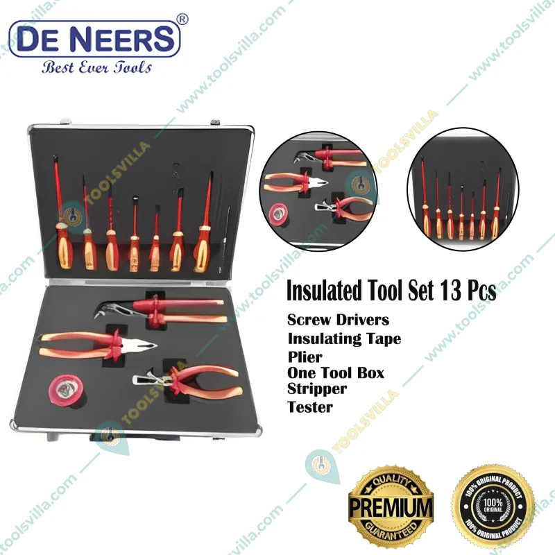 DE NEERS Insulated Tool Set 13 Pcs (12 PCS + 1 TOOL BOX)