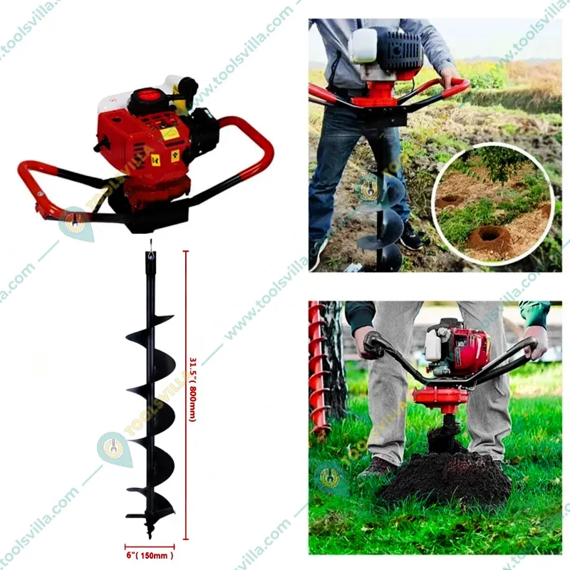 Earth Auger Machine with 6 Inch Auger Bit, 35cc, 4-stroke