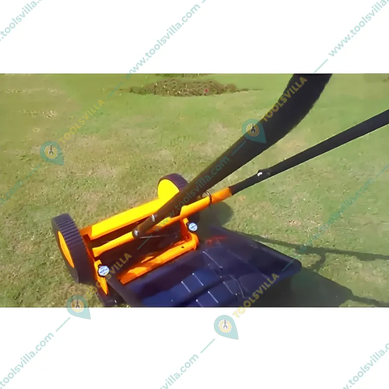 Hand Lawn Mower with 3 Height Adjustment, 15 inch Cutting Width