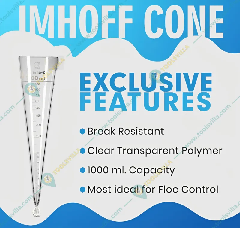 Unbreakable Imhoff cone Polycarbonate Pack of 1 With Stand