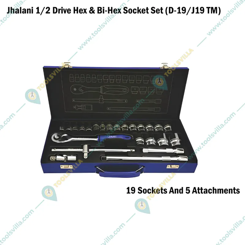 Jhalani 1/2" Drive Hex & Bi-Hex Socket Set (D-19/J19 TM)