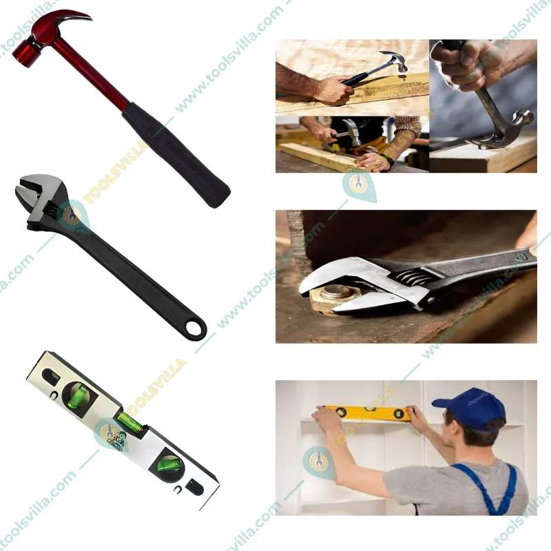 Jhalani 3 Items Combo Pack of Spirit Level, Adjustable Wrench and Claw ...