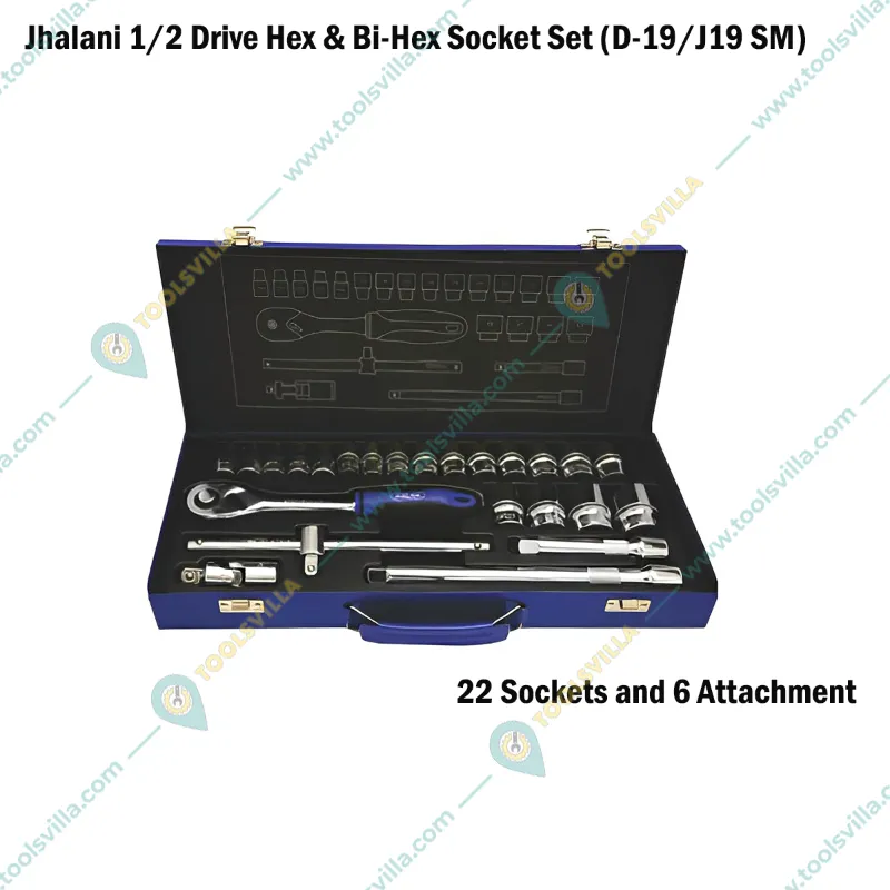 Jhalani 1/2 Drive Hex & Bi-Hex Socket Set (D-19/J19 SM)