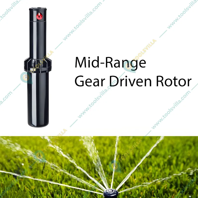 Mid-Range Gear Driven Rotor, ¾” Female Threaded, 1.9 - 32.6 l/m2 Flow Range