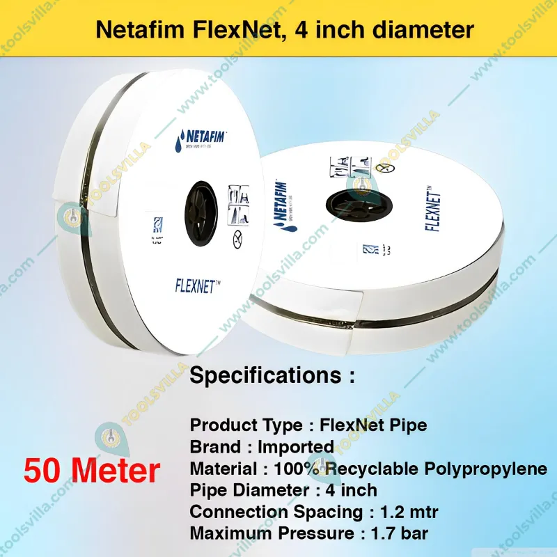 Netafim FlexNet, 4 inch diameter & 1.2 meter connection spacing (50 Meter)