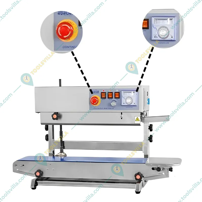 Omicron 3 kg MS Vertical Continuous Band Sealer with Stand, 500W