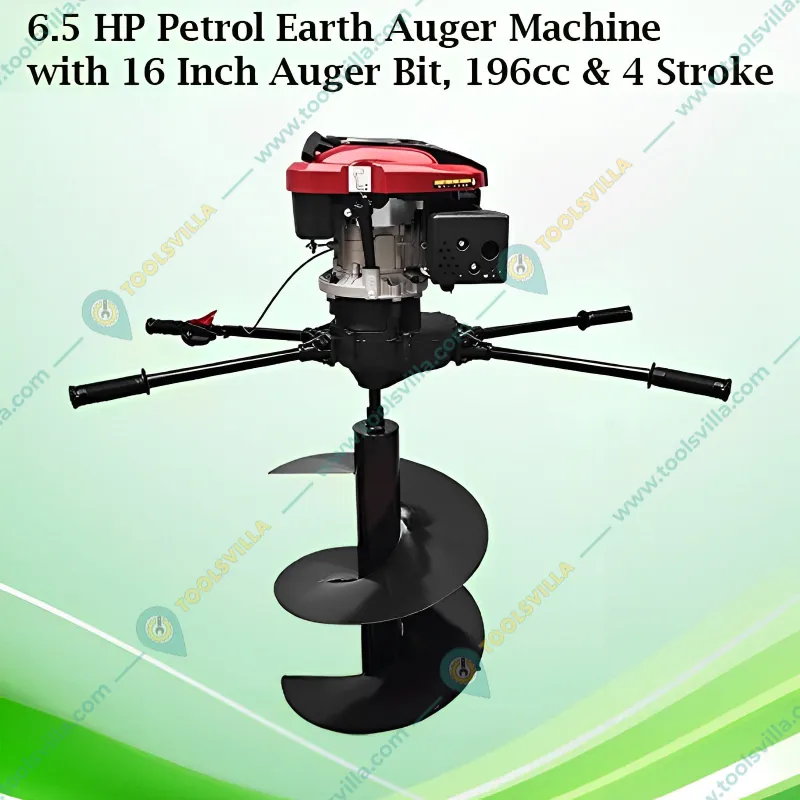 6.5 HP Petrol Earth Auger Machine with 16 Inch Auger Bit