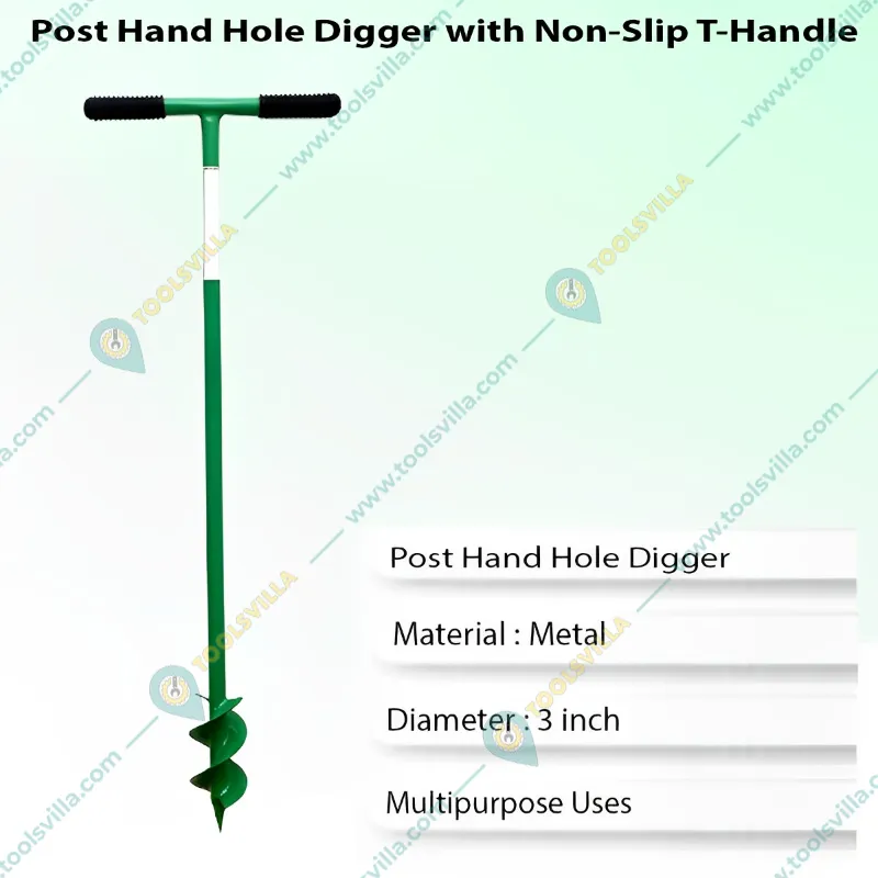 Post Hand Hole Digger with Non-Slip T-Handle for Multipurpose uses, 3 ...
