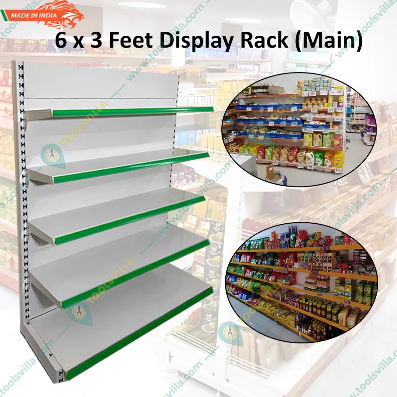 Premium Quality 6 x 3 Feet 5 Shelves Display Rack