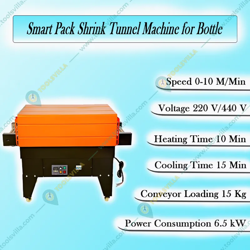 Smart Pack Shrink Tunnel Machine Used in Bottle, Jar and Box Shrinking