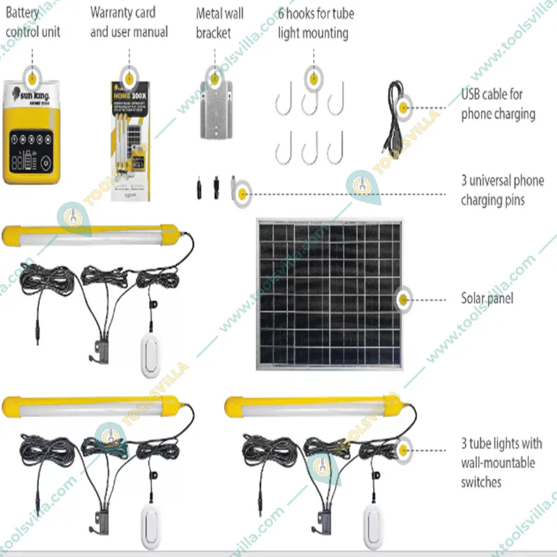 Sun King Home 200X Solar Home System With Modern Solar