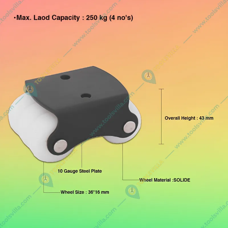 Ackwheel (A-59) Premium Quality Plate type 43mm Height Steel & Plastics ...