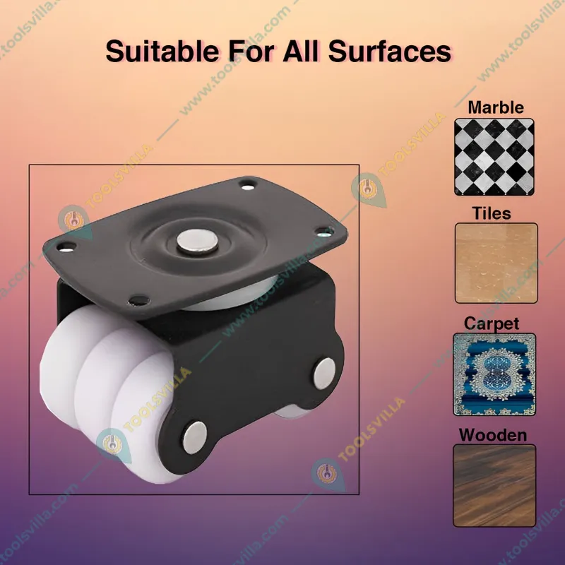 48mm Height Radius Flat Sixer Caster Wheel With 360° Rotating Top Plate