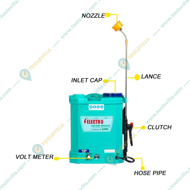 ASPEE - Aspee Electro AEL001/8AHBR, 16 L Battery Backpack Sprayer with ...