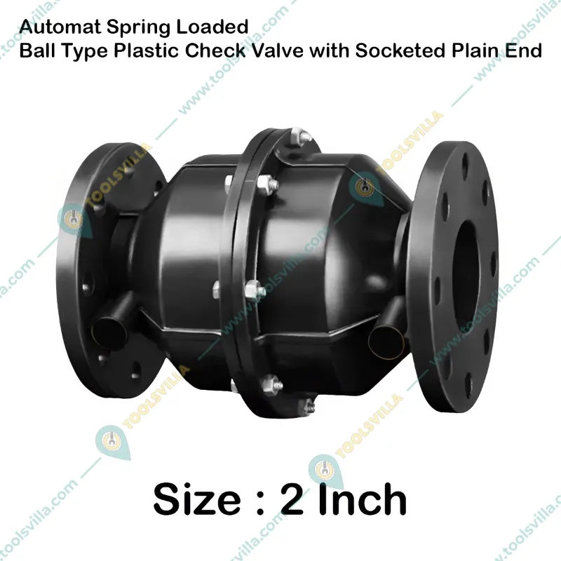 Spring Loaded Ball Type Plastic Check Valve with Socketed Plain End