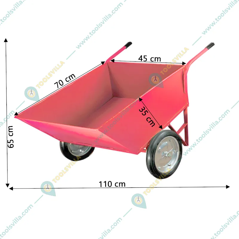 Heavy Duty Powder Coated Steel Double Barrow Trolley 160 kg Load ...