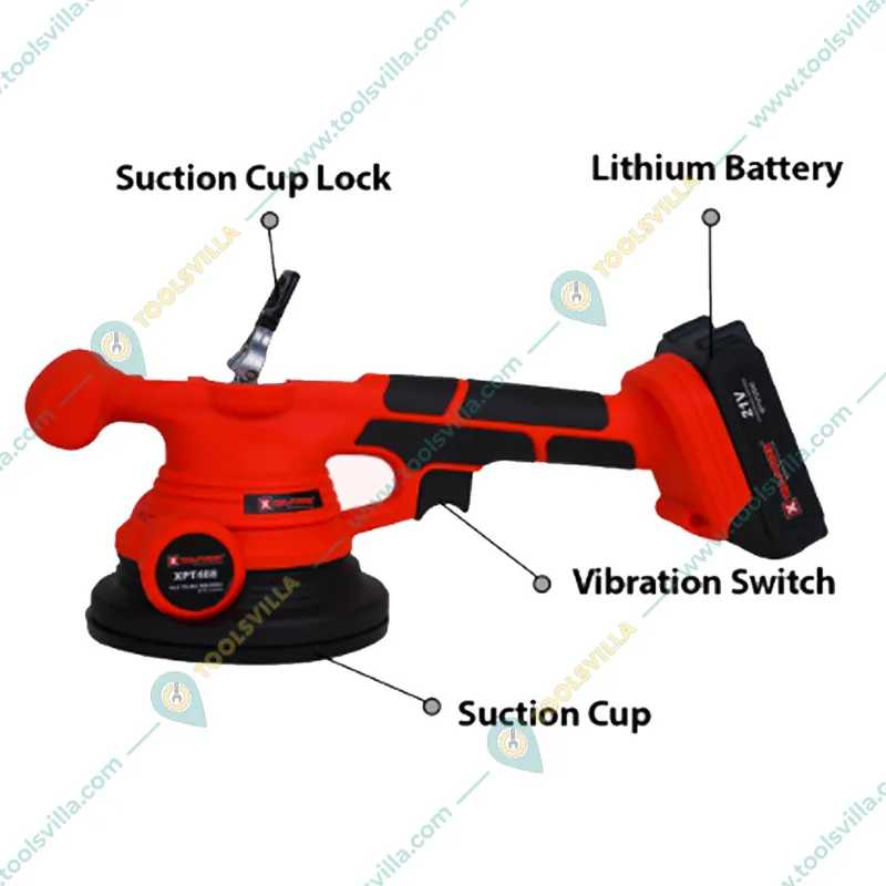 Xtra Power 14.5 Cm Cordless Tile Tiling Machine, 65 Kg Suction Capacity ...