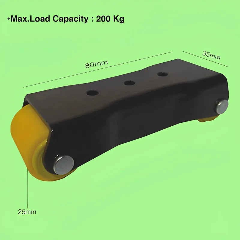 Delrin Bearing Double Wheel Roller Castor
