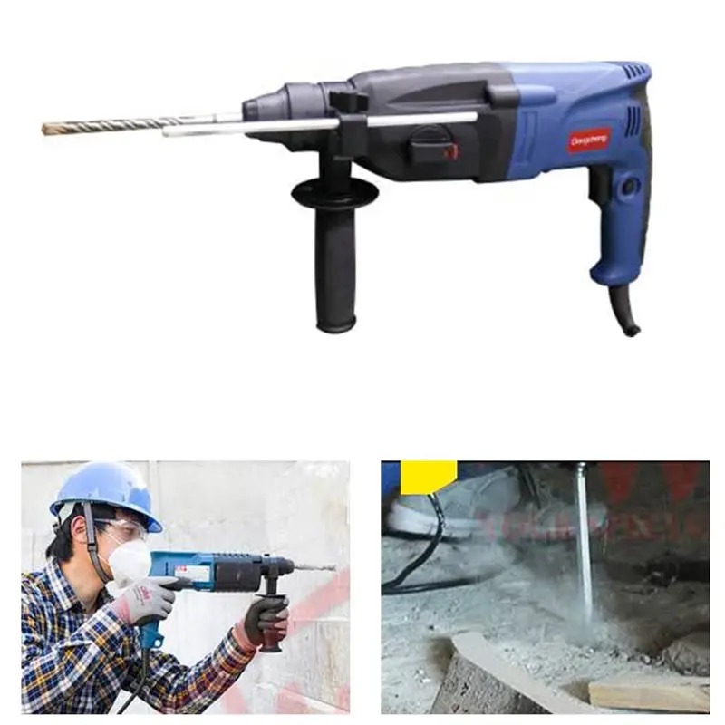 Dongcheng 26 mm 800 Watt Electric Hammer Drill with Accessories, 1200 ...