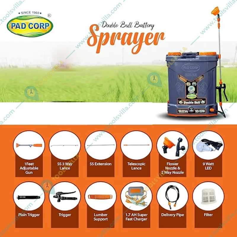 Pad Corp Double Bull Battery Operated Double Motor Sprayer with 18 L ...
