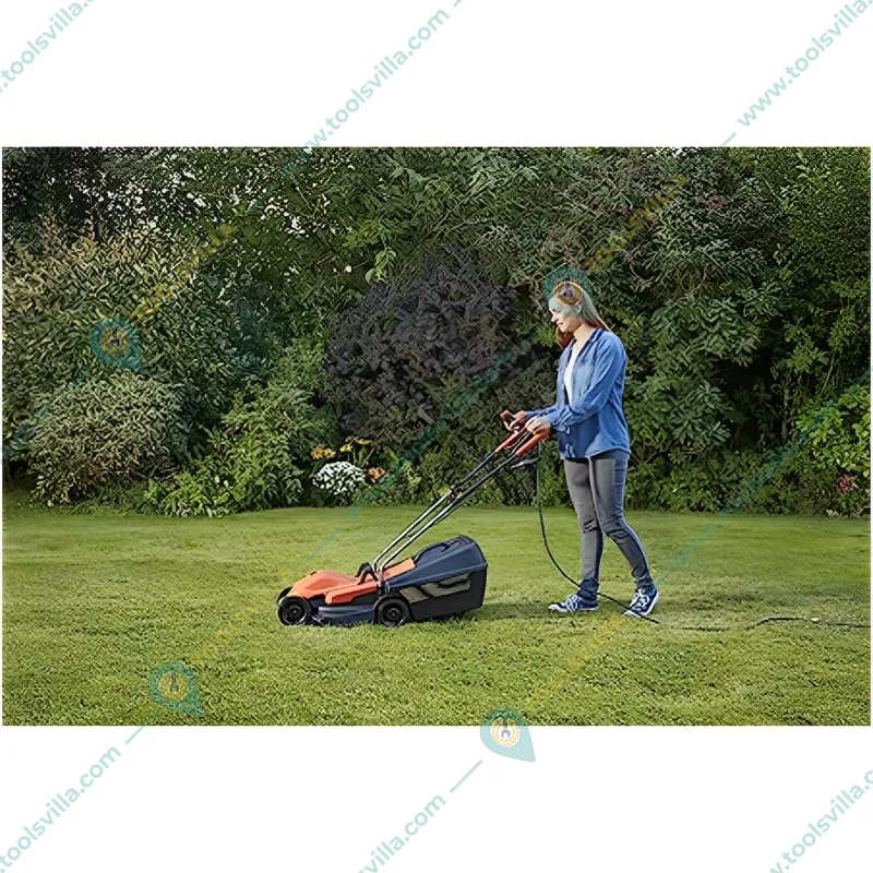 1200W, 32cm Electric Lawn Mower with Bike Handle