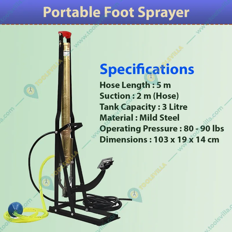 Greenleaf 103 x 19 x 14 cm Mild Steel Portable Foot Sprayer, 3L