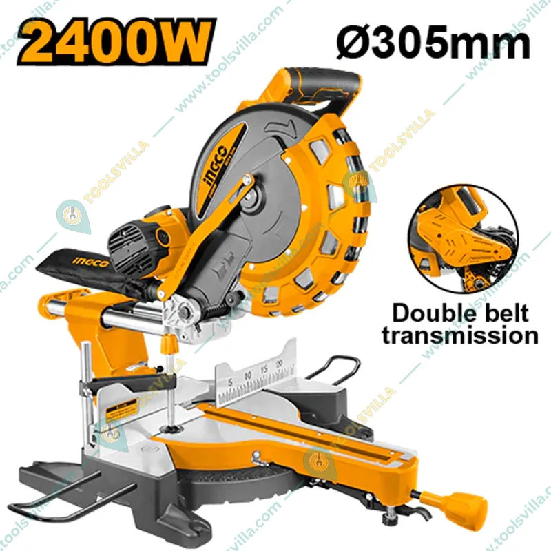 Ingco 305 mm 2400 Watt Miter Saw with Accessories, 4500 RPM (BM2S24007)