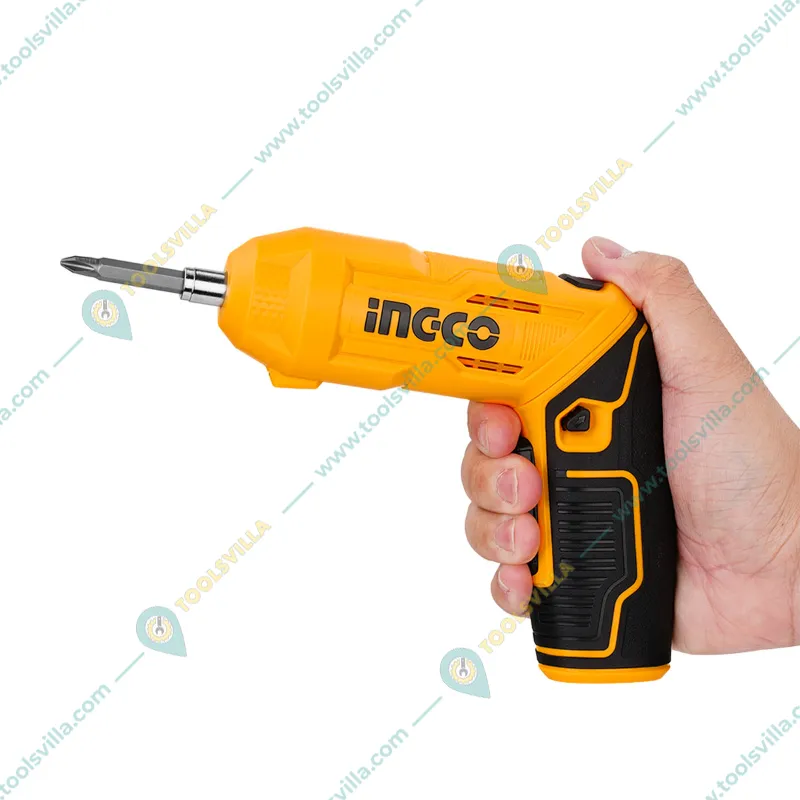 INGCO 1/4 inch 4V Lithium-Ion Cordless Screwdriver with Accessories ...