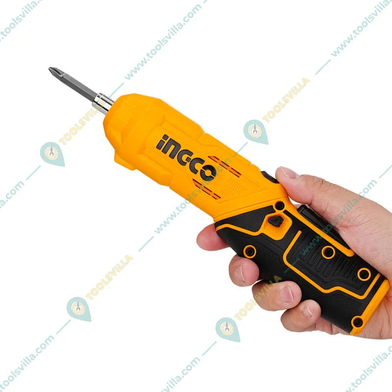 INGCO 1/4 inch 4V Lithium-Ion Cordless Screwdriver with Accessories ...