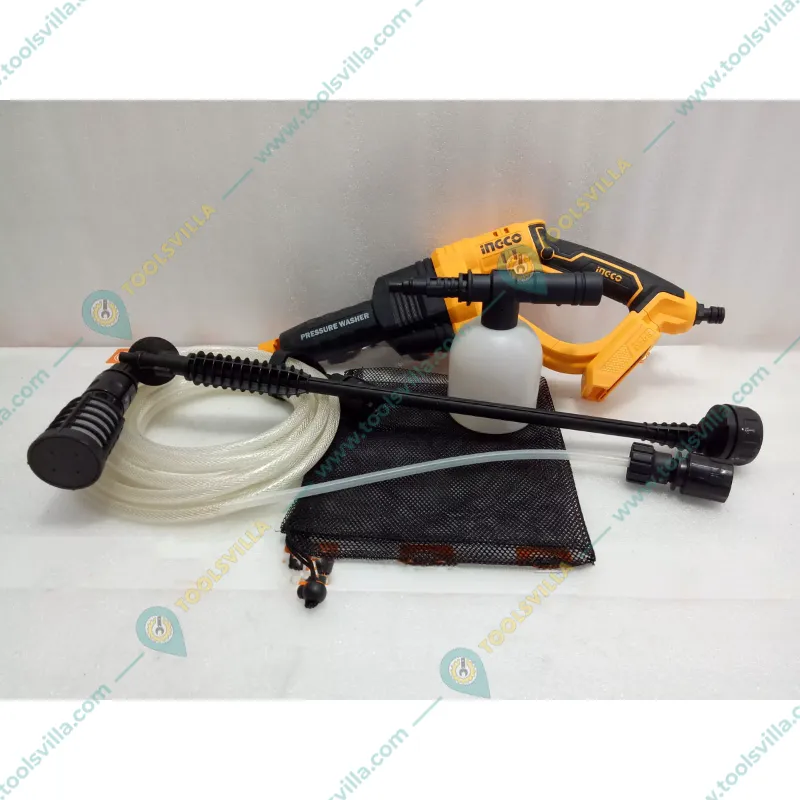 INGCO 2.2 LPM 20 V Lithium-Ion Cordless Pressure Washer Without Battery ...