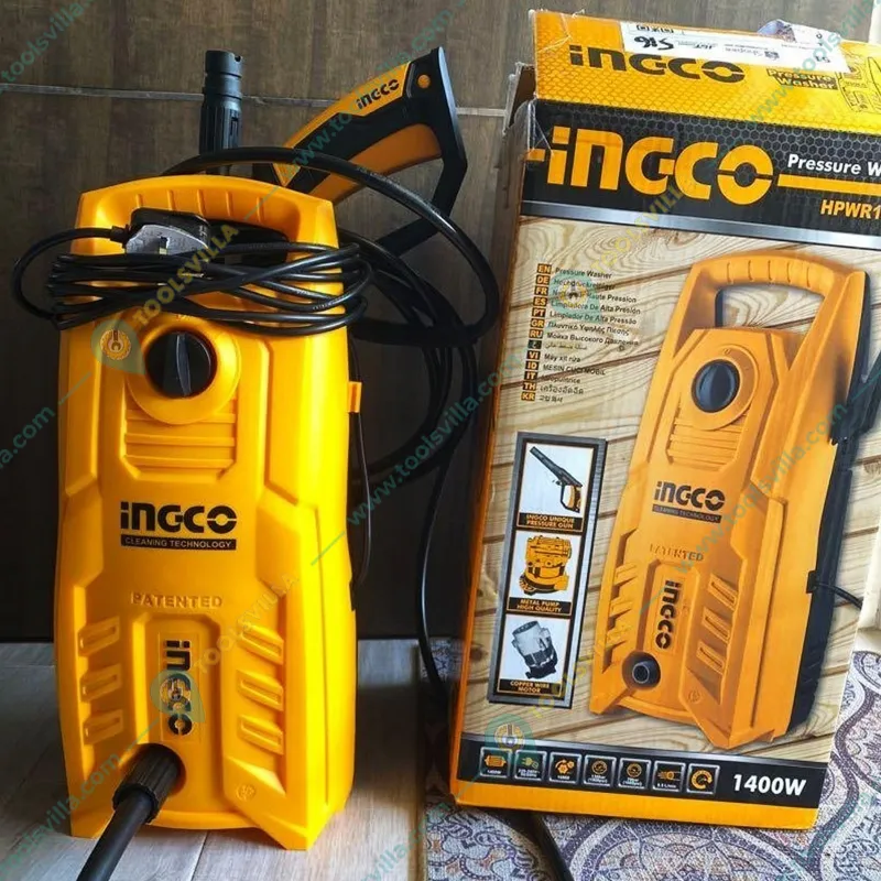 Ingco 1400W 130 Bar High Pressure Washer with Auto Stop System and 5.5 L Min Flow
